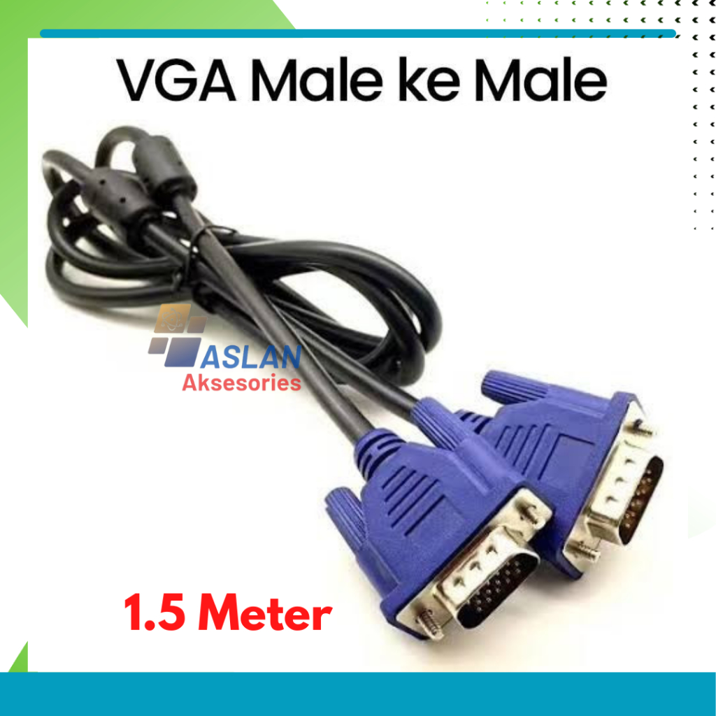 Jual Kabel VGA To VGA 1,5 Meter Male to Male kabel VGA 1.5m | Shopee Indonesia
