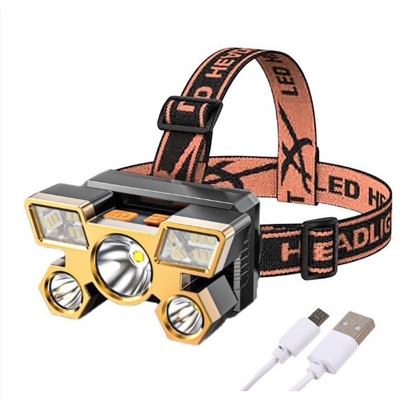 Jual SENTER KEPALA MINI 5 LED 30W + 10W / HEADLAMP USB CHARGEABLE ...