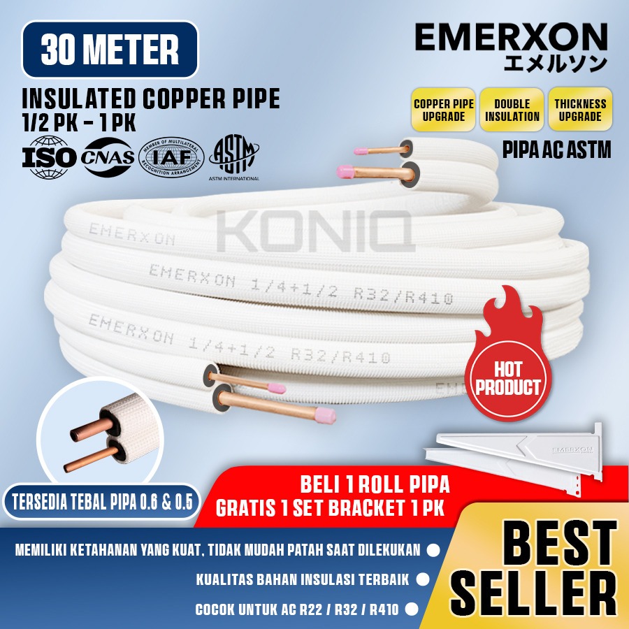 Jual PIPA AC EMERXON 30 METER / 1 ROLL | Shopee Indonesia