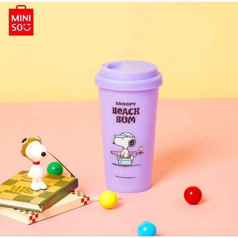 Jual MINISO Tumbler Snoopy Lucu - MINISO Snoopy Summer Travel ...
