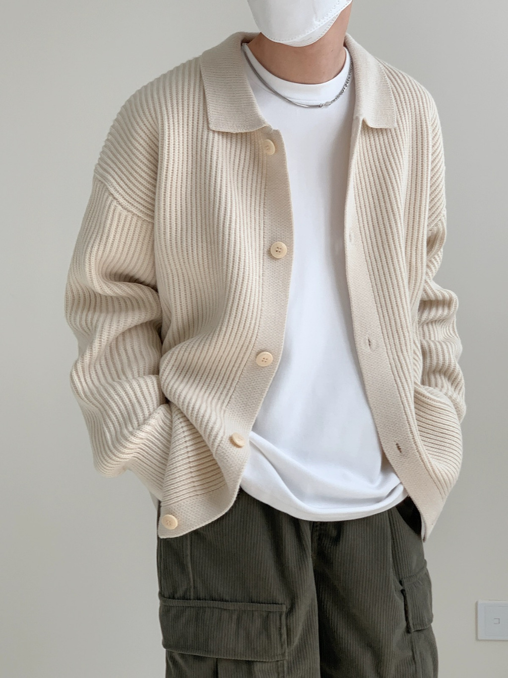 Jual TYLER KNITTED CARDIGAN (CREAM) | CARDIGAN RAJUT PRIA (CREAM ...