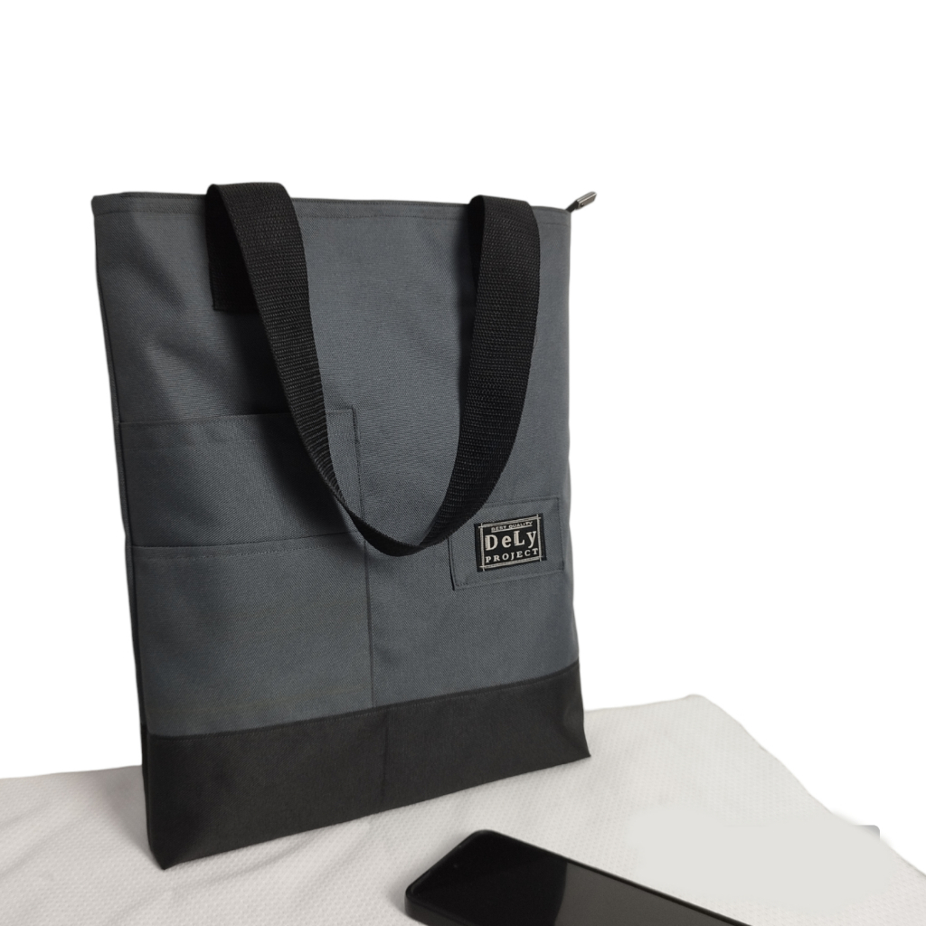 Jual totebag Pria Dely Project Bahan Kanvas Hitam Model Kasual Praktis ...