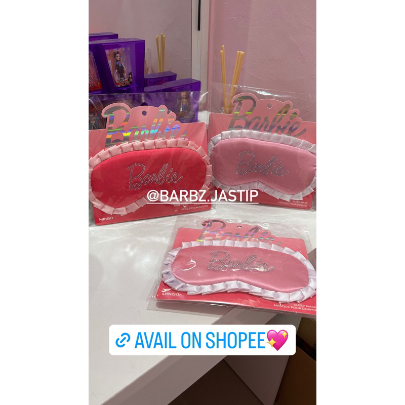 Jual JASTIP MINISO X BARBIE PENUTUP MATA / SLEEP MASK BARBIE / READY ...