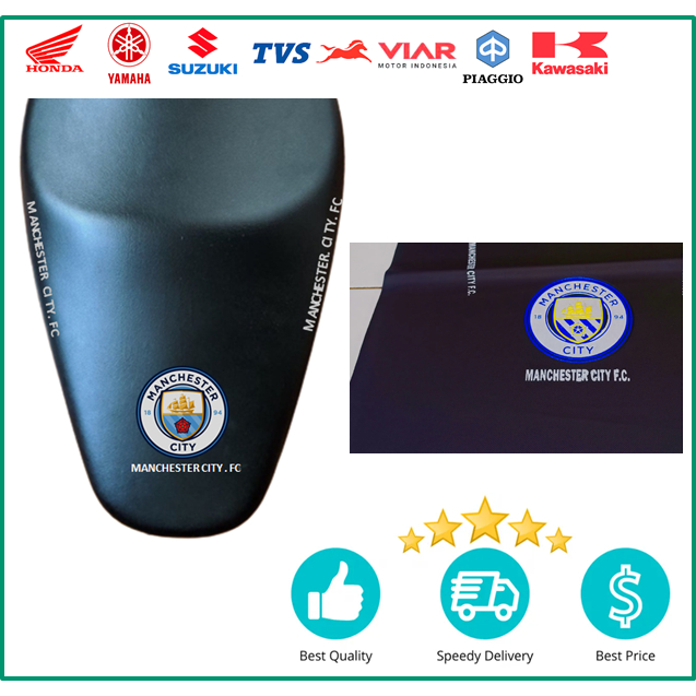 Jual cover sarung kulit jok motor variasi logo manchester City | Shopee ...
