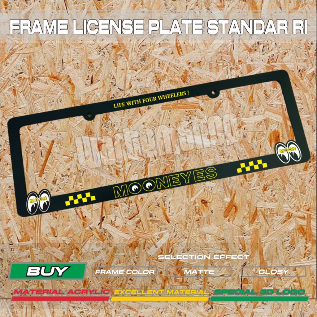 Jual FRAME LICENSE PLAT CUSTOME STANDARD INDONESIA MOON EYES LATIN ...