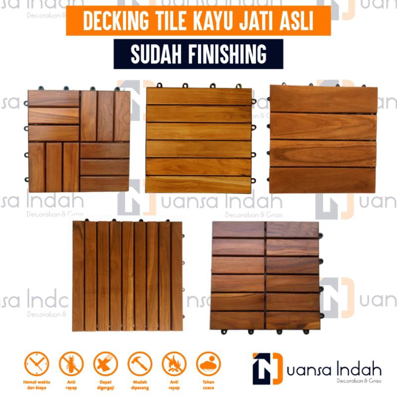 Jual PAKET 20 PCS DECKING TILE KAYU JATI ASLI FINISHING | Shopee Indonesia