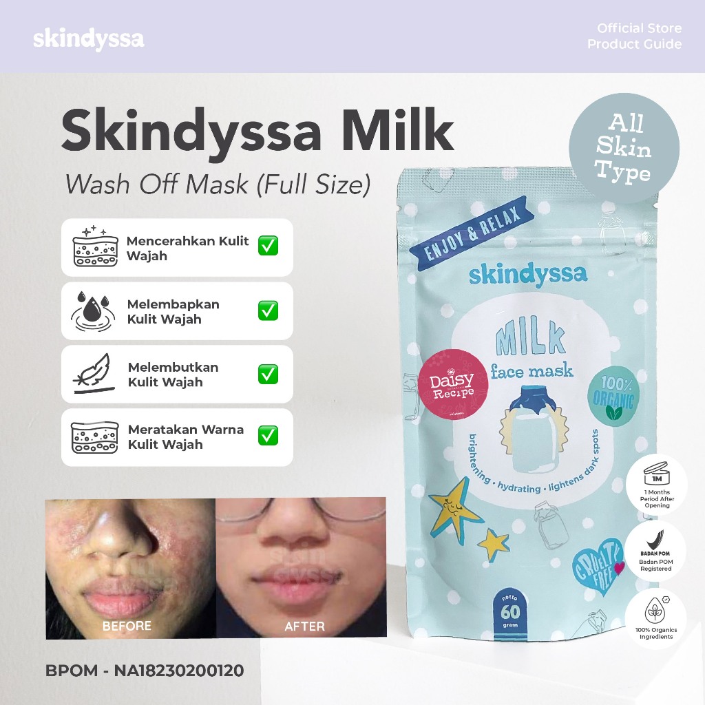 Jual Daisy Organic - Skindyssa - Milk | Face Mask | Masker Organik ...