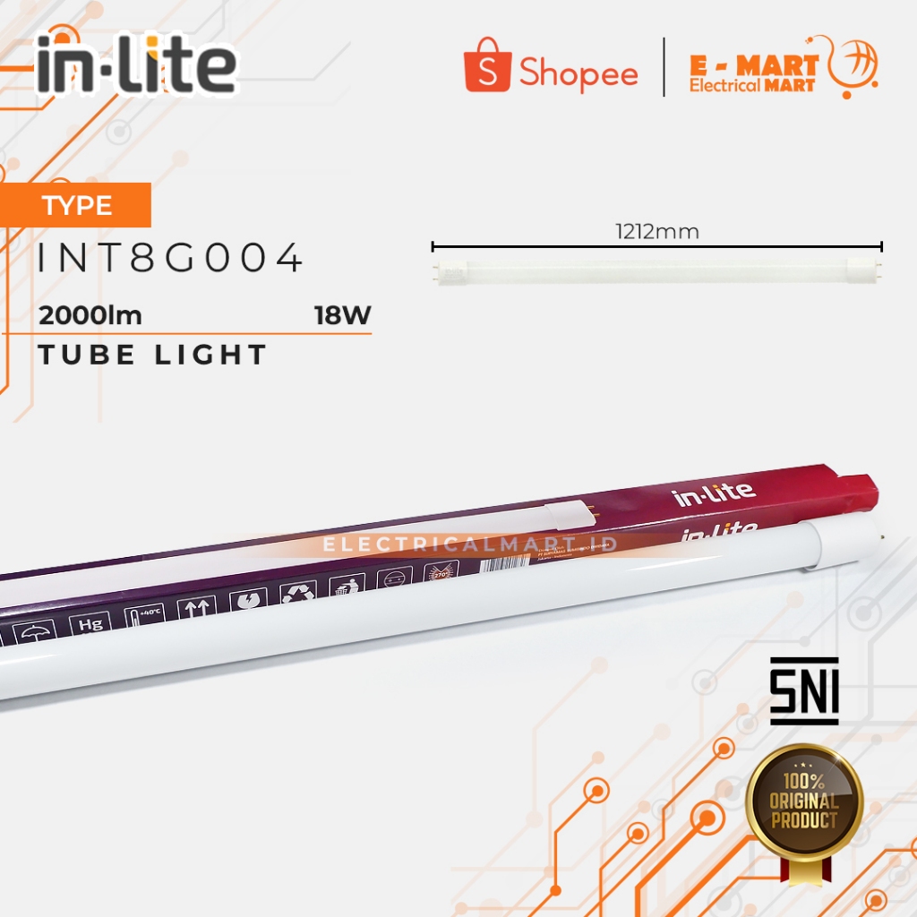Jual INLITE TL LED 18w T8 IN-LITE Led Tube 18 W 120CM setara Lampu Neon 36W | Shopee Indonesia