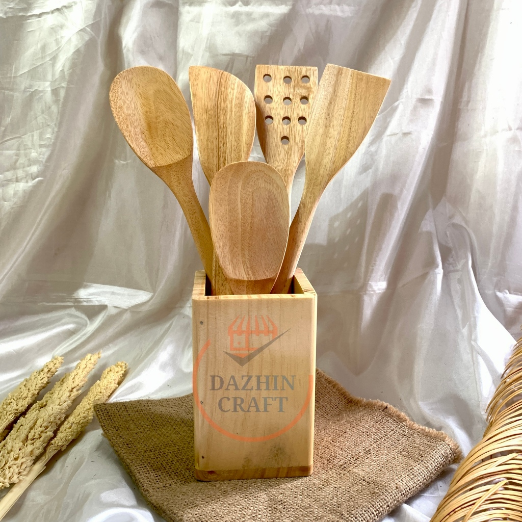 Jual Sutil Set Kayu Mahoni Isi 5 / Spatula / Sodet / Erus & Entong ...