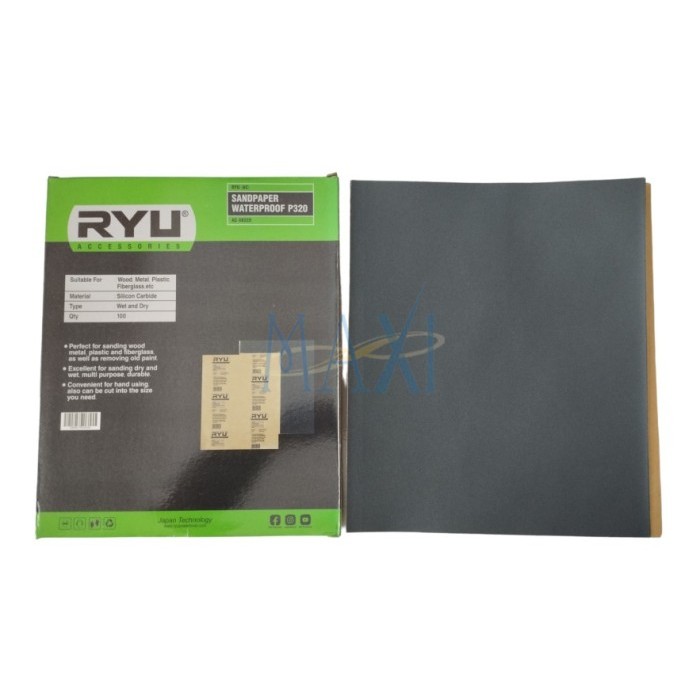Jual RYU Kertas Amplas / Sandpaper 23 x 28 cm, grit P60 - P2000 (lembaran) | Shopee Indonesia
