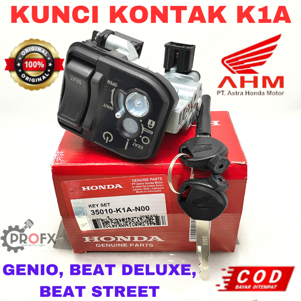 Jual KUNCI KONTAK SET K1A HONDA GENIO SCOOPY ESAF VARIO 125 LED NEW KEY ...