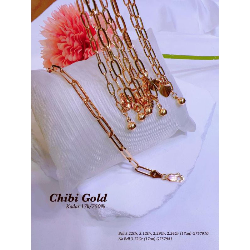 Jual CHIBIGOLD-gelang tangan paper clip emas 750 kadar 17k Chibi gold ...