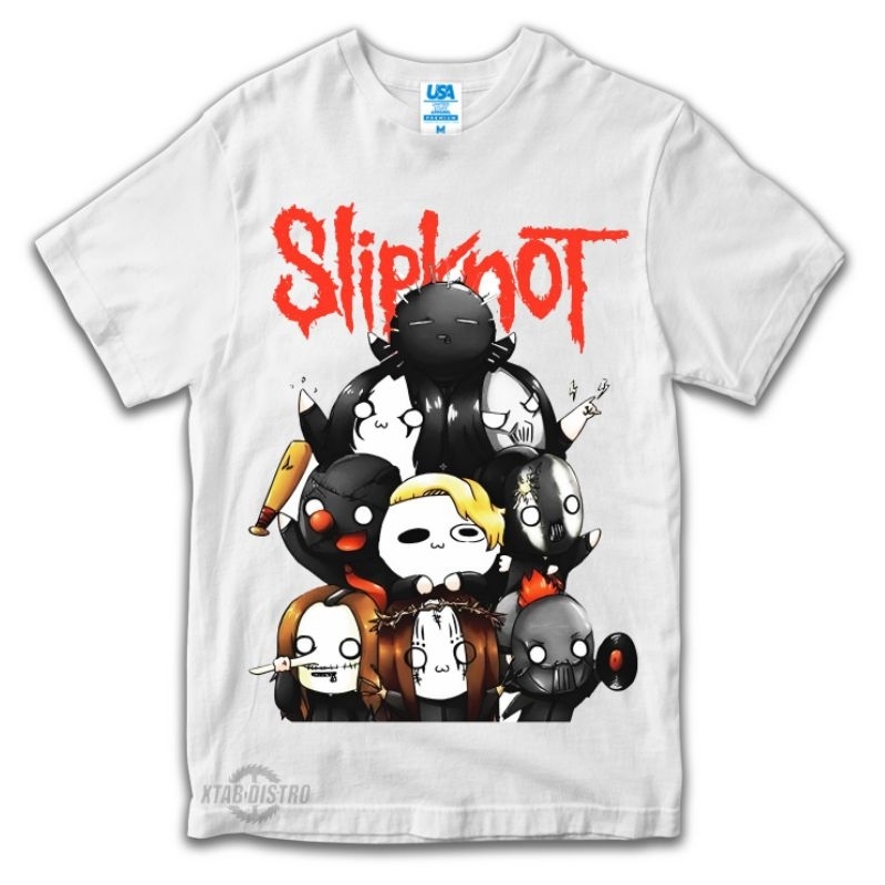Jual Kaos band metal SLIPKNOT Chibi Putih Premium tshirt Slipknot anime ...