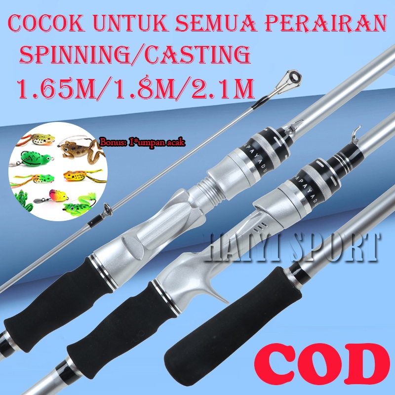 Jual HAIYI FISHING joran pancing 2 bagian spinning/casting 1.65m/1.8m/2.1m M/ML joran Joran ...