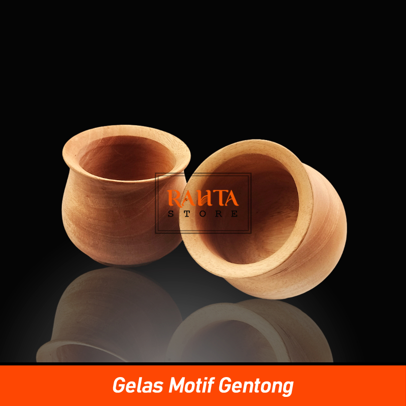 Jual KT103-Gelas model Gentong/Cangkir Kayu motif mawar/gelas kayu ...