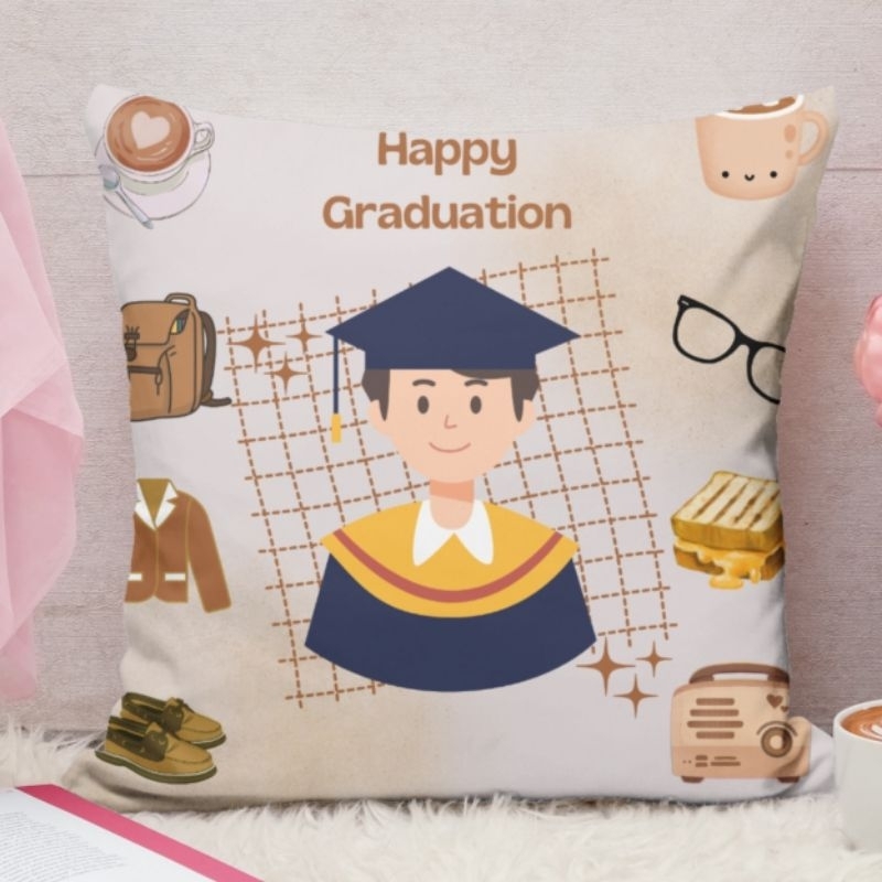 Jual Souvenir Bantal Printing Custom Graduation Cowok | Shopee Indonesia