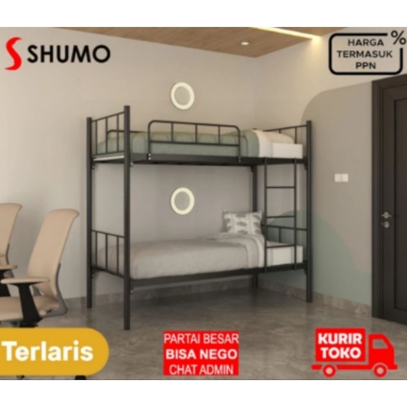 Jual Ranjang besi 2 susun bunk bed asrama | Shopee Indonesia