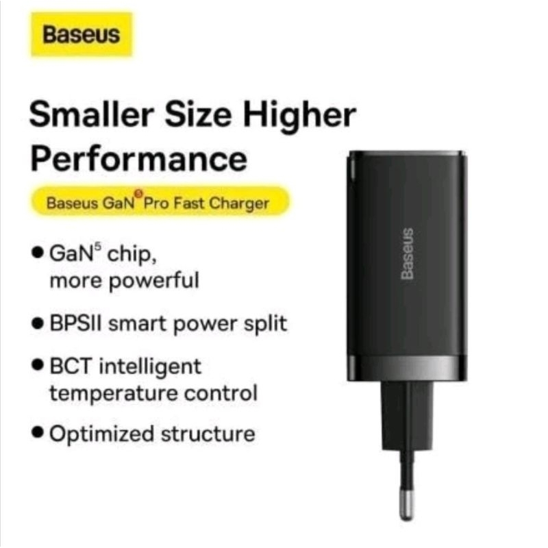 Jual Baseus kepala Charger GaN5 PRO Fast Charger 2C+U 65W EU | Shopee ... Jual Baseus kepala Charger GaN5 PRO Fast Charger 2C+U 65W EU | Shopee ...