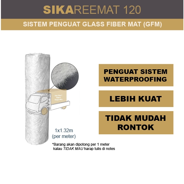 Jual Sika Reemat 120 Serat Fiber Waterproofing Fiberglass matt 1x1.32m ...