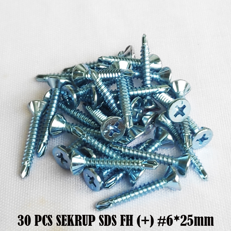 Jual 30 PCS SEKERUP SDS FLAT HEAD SEKRUP SDS FH (+) ROOFING ACP BAUT ...