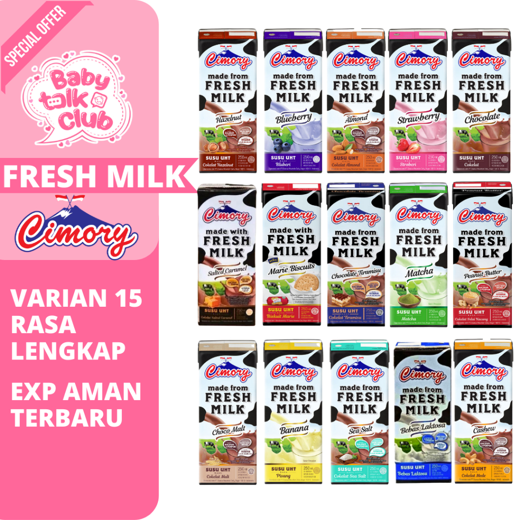 Jual Cimory UHT Fresh Milk Kemasan 250ml 15 Varian Rasa Lengkap | Shopee Indonesia
