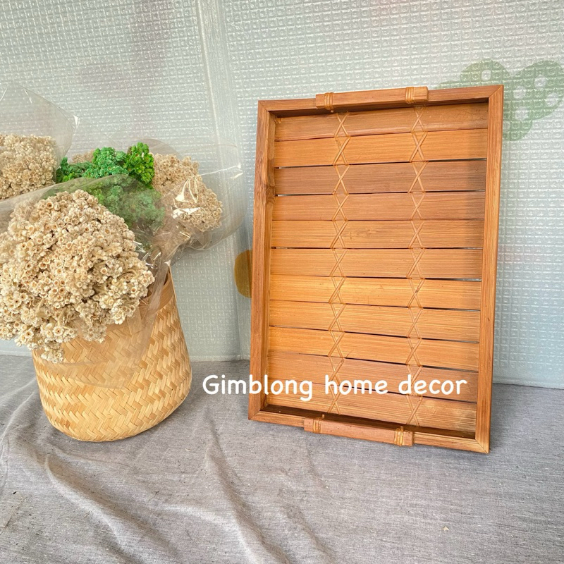 Jual BAKI BAMBU JEPANG | NAMPAN BAMBU HOME DECOR | TRAY BAMBOO | Shopee ...