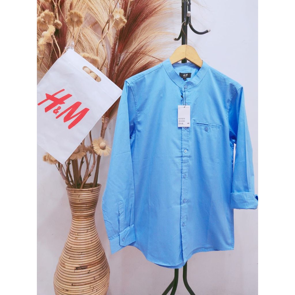 Jual Kemeja koko Panjang PRIA Putih | Kemeja Panjang Kerah Sanghai ...