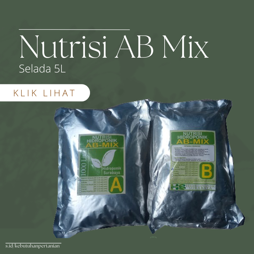 Jual Nutrisi AB Mix Selada Sayur 5liter Merk Hidroponik Surabaya ...