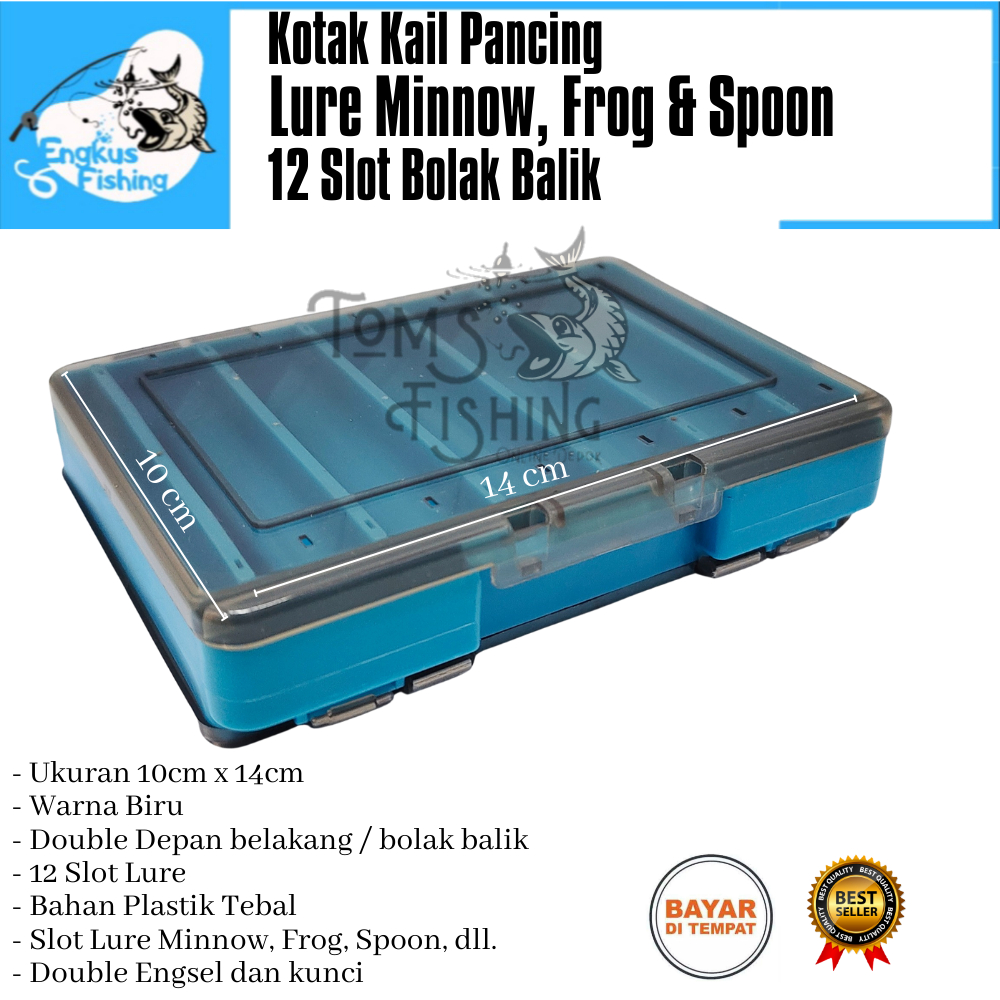 Jual Kotak Kail Pancing Lure Double Bolak Balik 12 Slot Anti Tumpah ...
