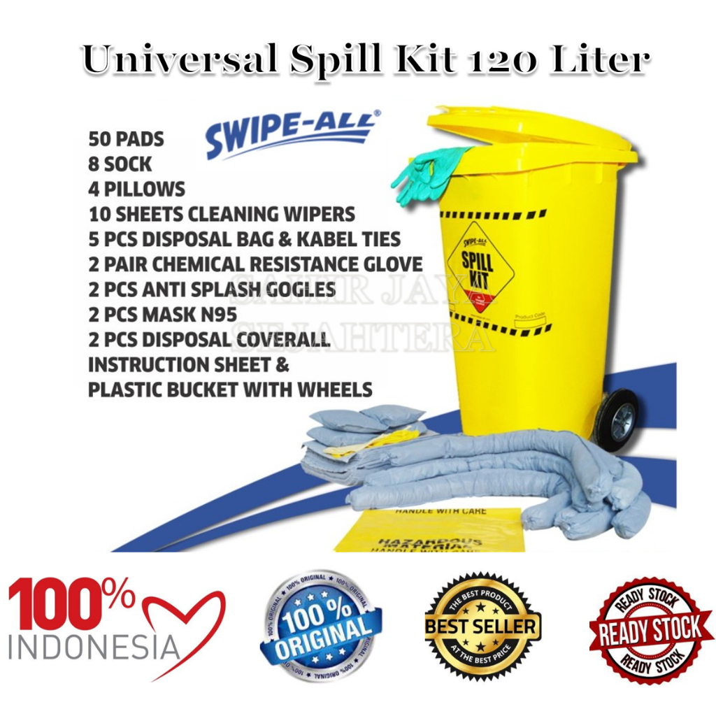 Jual UNIVERSAL SPILL KIT 120L SWIPE-ALL U89 Universal Spill Kit 120 Liter | Shopee Indonesia