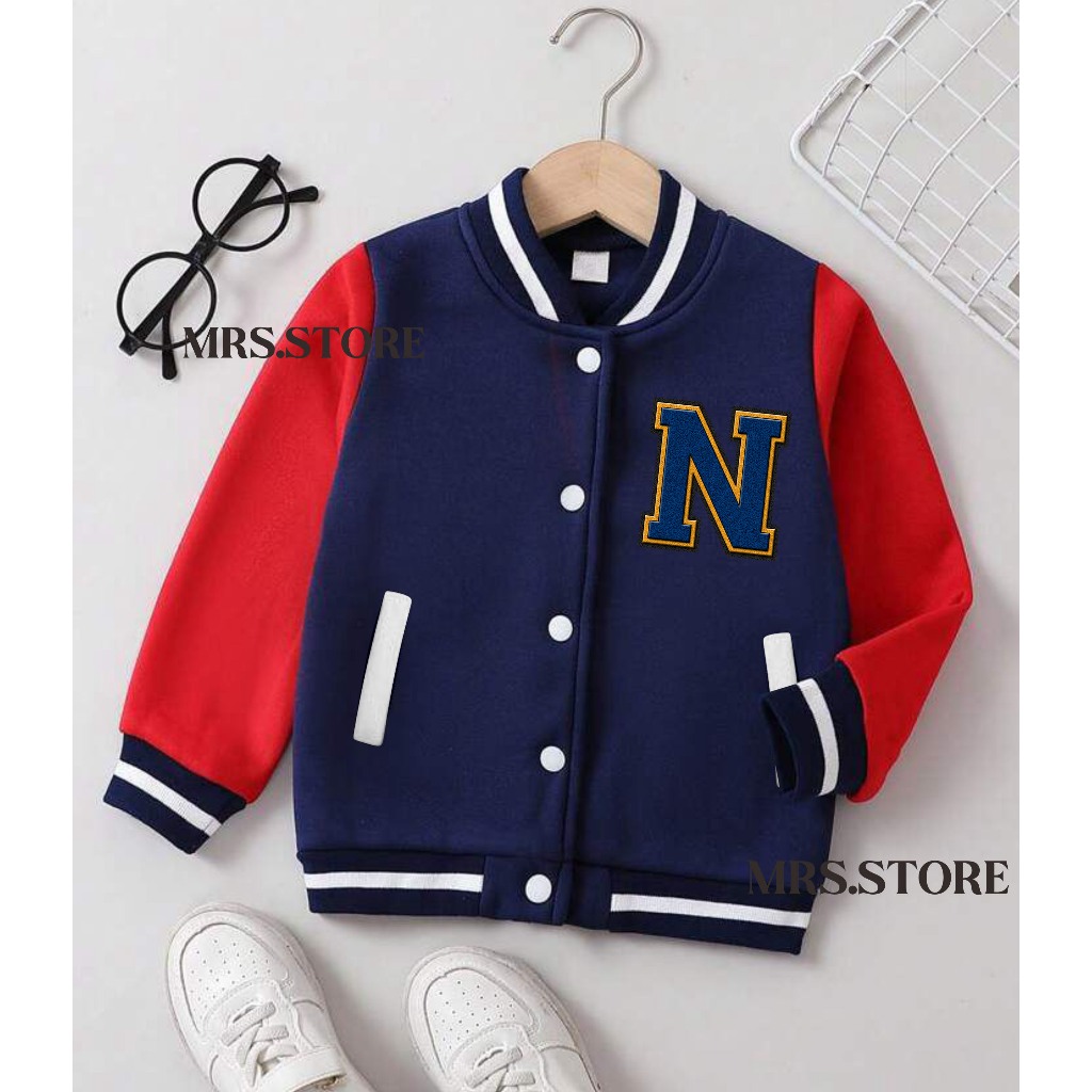 Jual Jacket Baseball varsity Anak Inisial N Perempuan Laki Laki Umur 2 ...