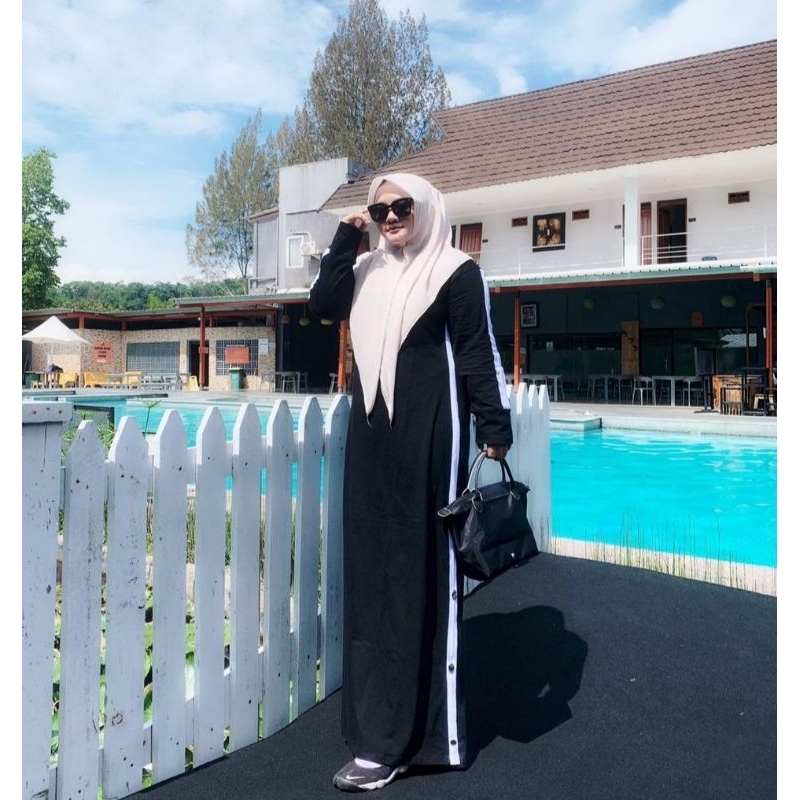 Jual Gamis kaos combed 20s kombinasi putih mewah elegant gamis hitam ... Jual Gamis kaos combed 20s kombinasi putih mewah elegant gamis hitam ...