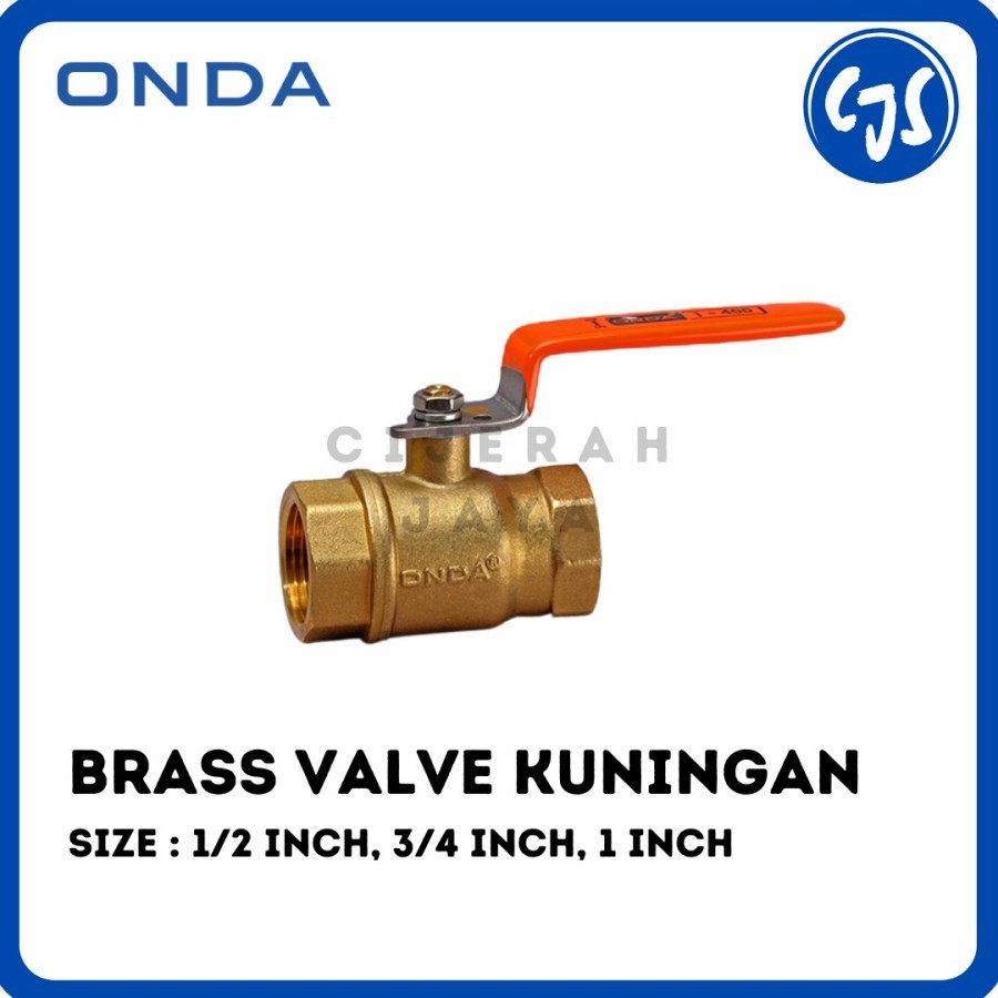 Jual BALL VALVE ONDA KUNINGAN 1/2" 3/4" 1" STOP KRAN ONDA KRAN DRAT ONDA | Shopee Indonesia