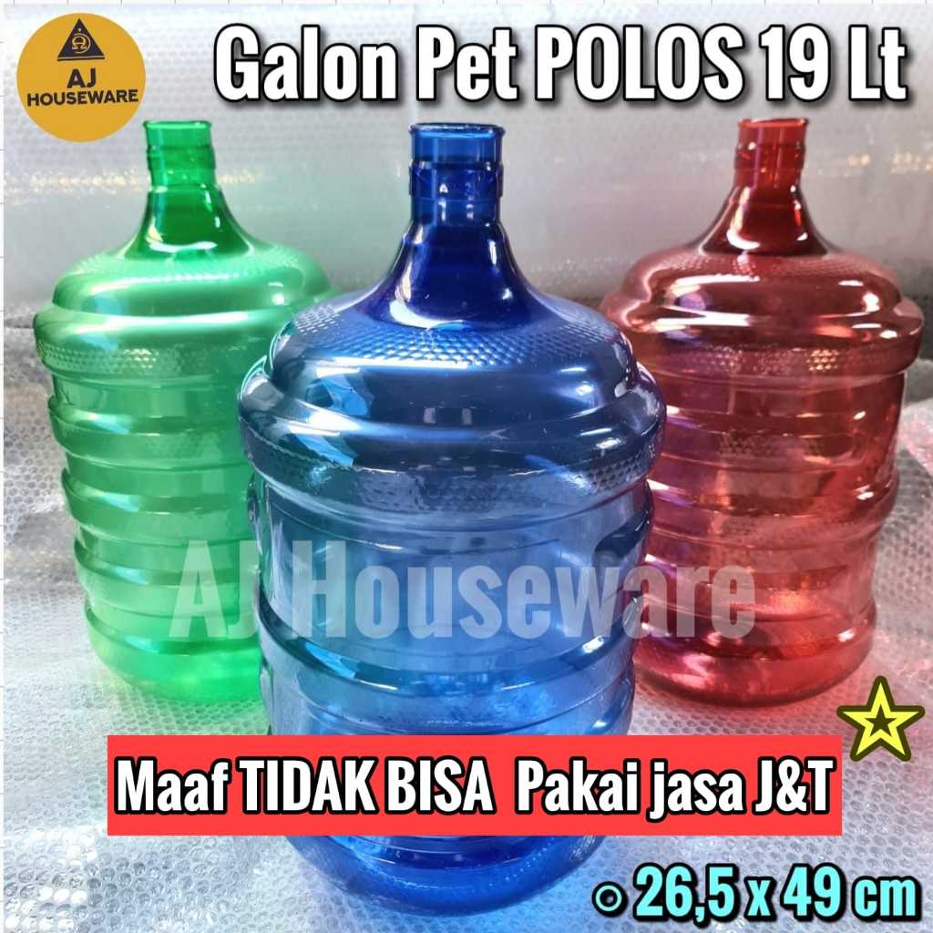 Jual GALON PET POLOS 19 LITER WARNA TRANSPARANT / TONG TEMPAT AIR MINUM ...