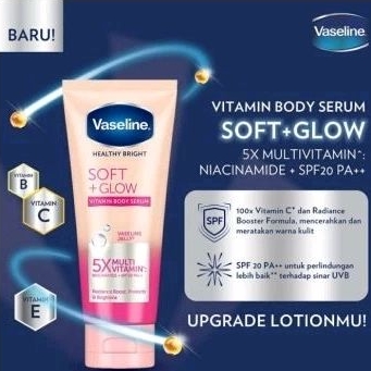 Jual VASELINE SOFT&GLOW 5x vitamin niacinamide SPF 20+++ body serum ...
