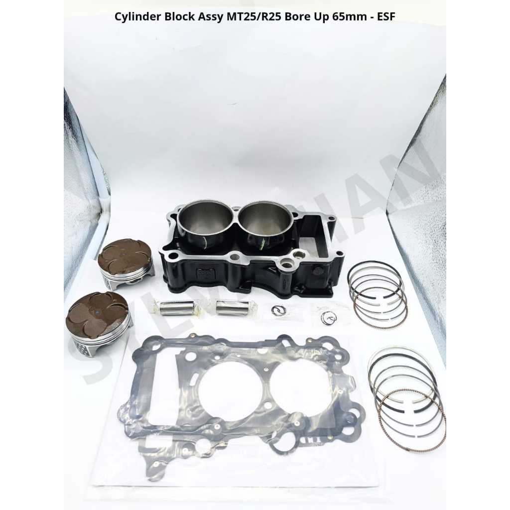 Jual CYLINDER / SILINDER BLOCK ASSY MT25 / R25 BORE UP 65mm KOMPLIT ...