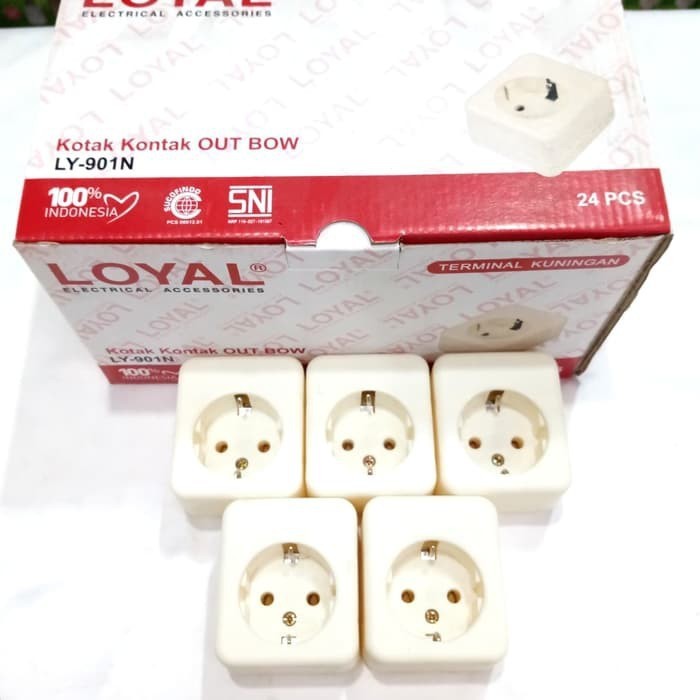 Jual Loyal Stop Kontak Kuningan Bagus Lubang 1 Satu / U4 LY-901 ...