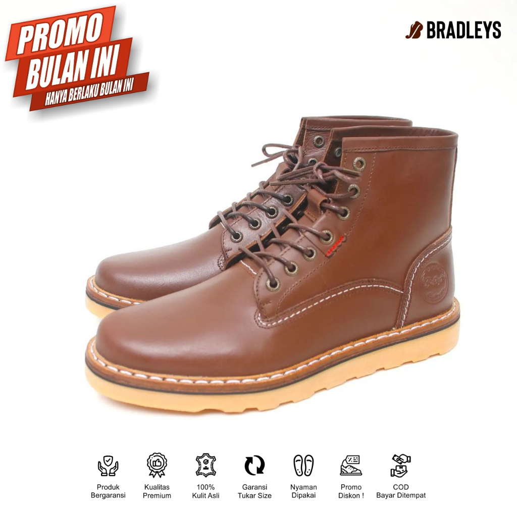 Jual Bradleys Anchor Series - Sepatu Boots Pria Bahan Kulit Asli Sepatu ...