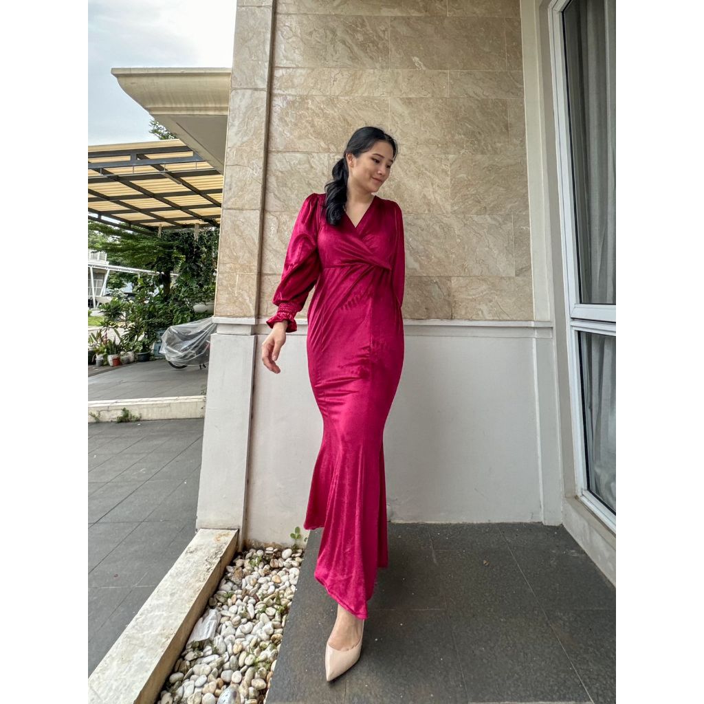 Jual ( VM ) - Dress pesta Bludru/Dress wanita/Dress fashion/Baju wanita ...
