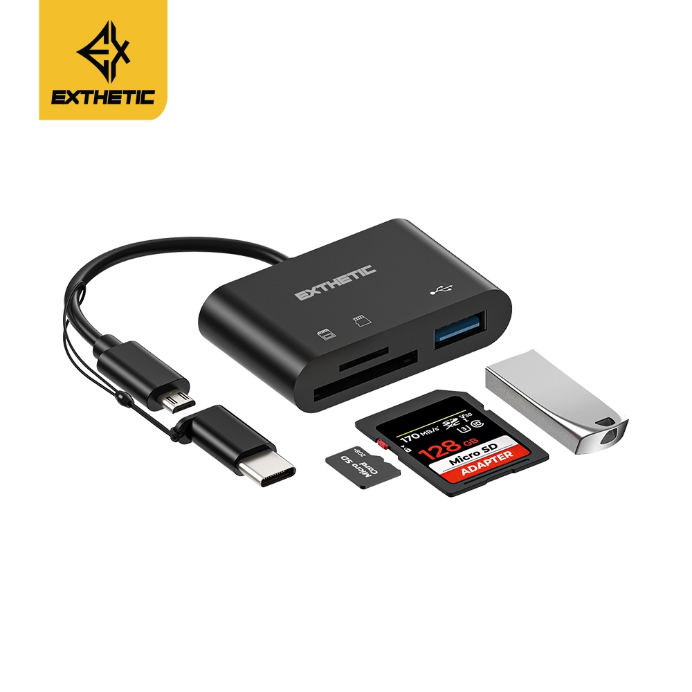Jual Exthetic Card Reader SD 3 in 1 OTG Type C dan Micro USB - EC01 ...