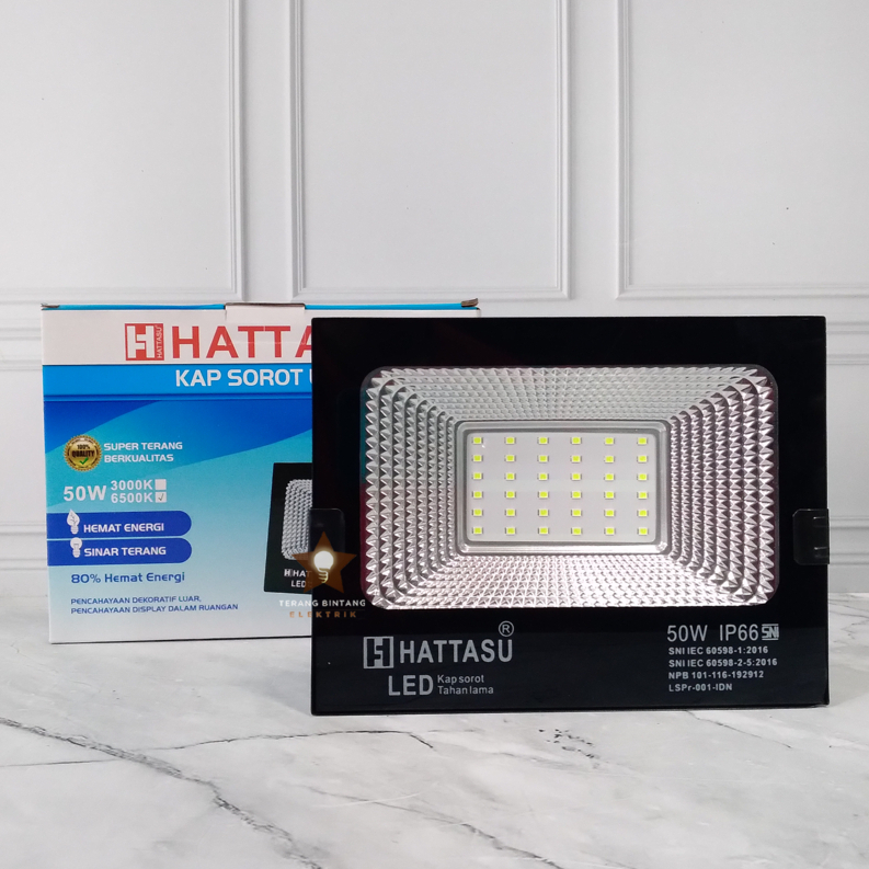 Jual Lampu sorot LED / lampu tembak LED 50 watt 50w merk Hattasu | Shopee Indonesia