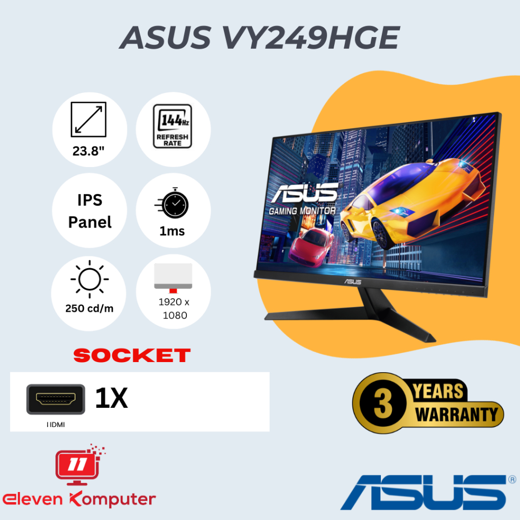 Jual Monitor LED Asus VY249HGE 24" IPS 1080p 144Hz HDMI VESA Slim ...
