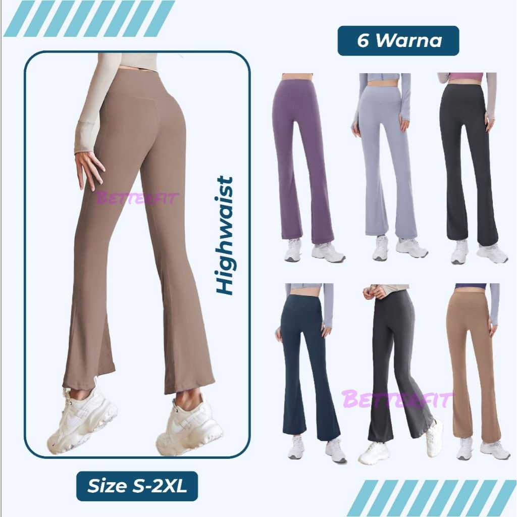 Jual CUTBRAY HIGHWAIST LEGGING Flare Yoga Pilates - Legging Celana ...