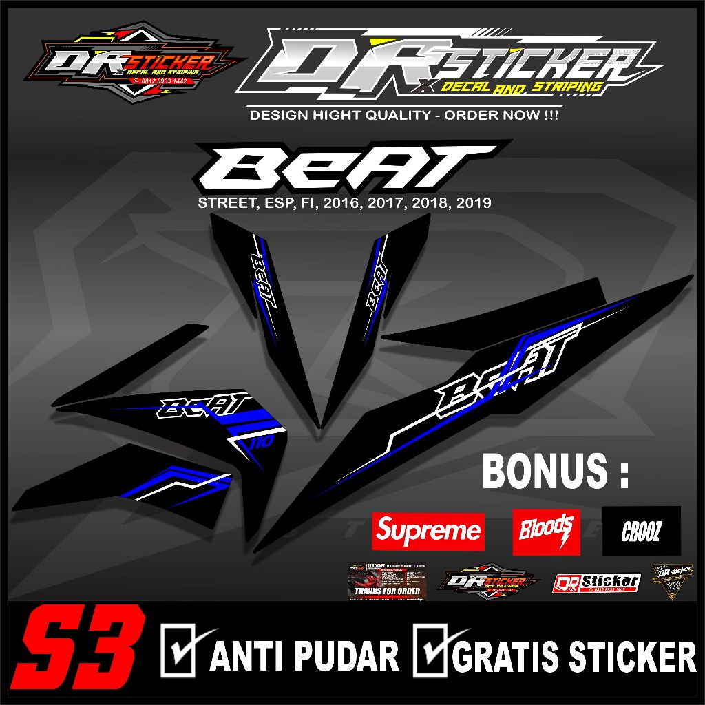 Jual Kode (S3) Striping Beat Fi New Esp 2016 2017 2018 2019 (S3 ...