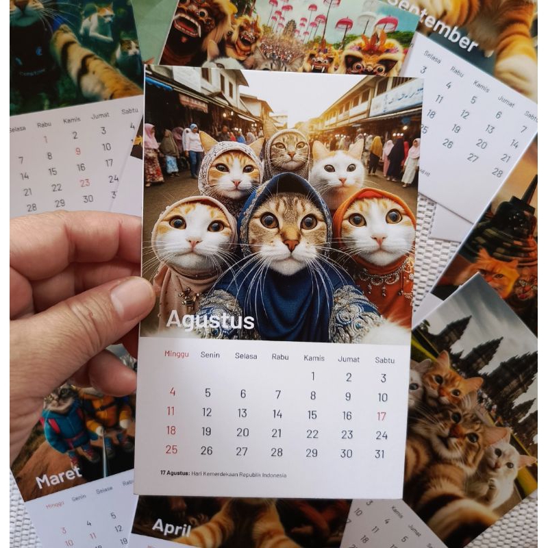 Jual kalender kucing edisi travelling 2024 limited edition | Shopee ...