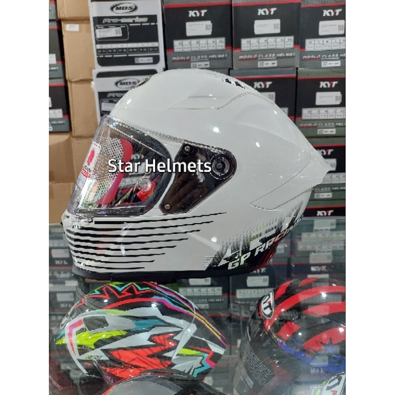 Jual Helm KYT Striker AF37 Livery White Black | Shopee Indonesia