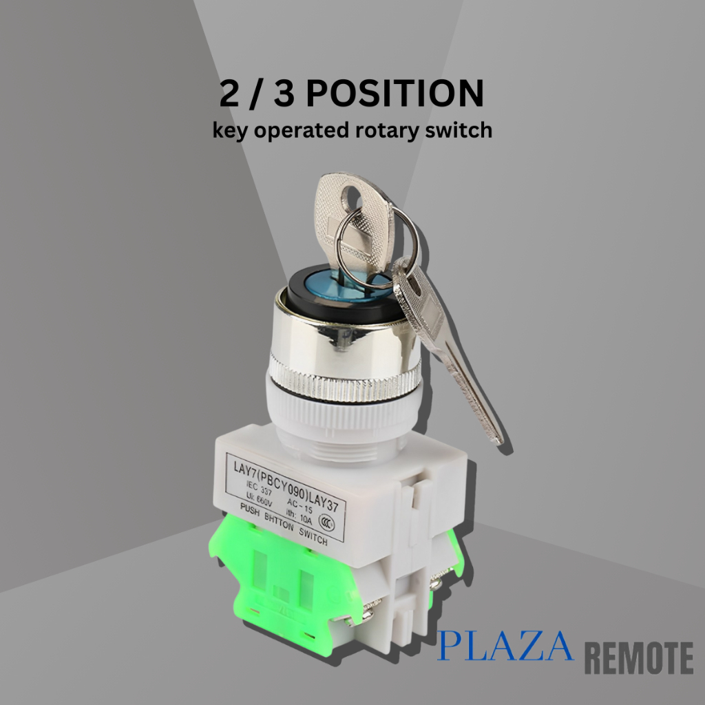 Jual Lay 7 LAY37 Saklar Kunci Key Rotary Switch Selector 2/3 Position Push Button Switch 1NO1NC ...