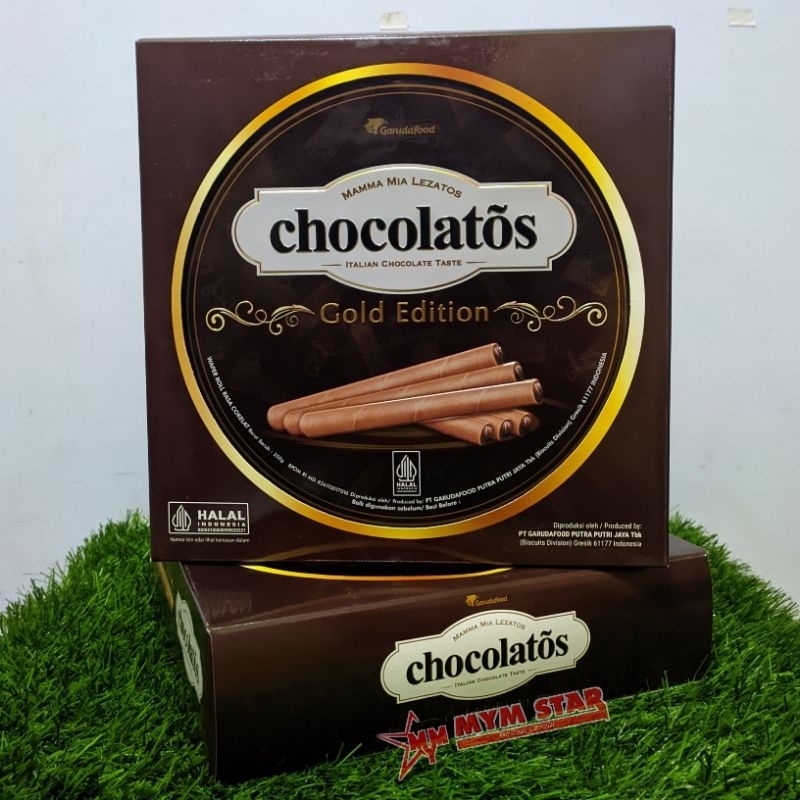 Jual Chocolatos Wafer Roll Gold Edition Kaleng 350g | Shopee Indonesia