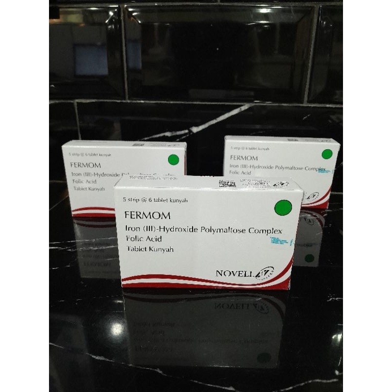 Jual FERMOM VITAMIN ZAT BESI (PERBOX 30 TAB 5 STRIP@6 TAB) | Shopee ...