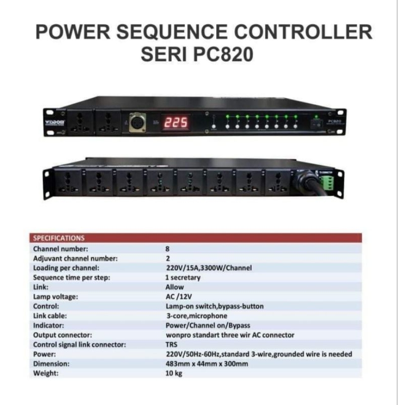 Jual Power sequenser 8 chanel WISDOM PC820 | Shopee Indonesia